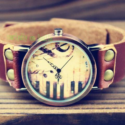 Piano Leather Watch on Luulla